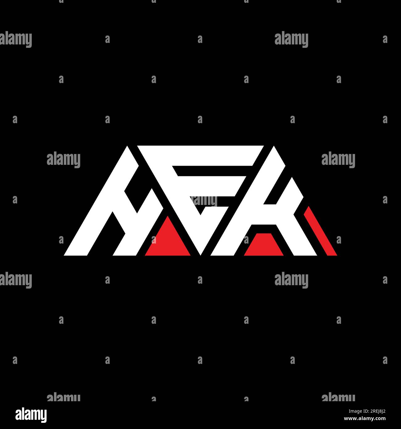 HEK triangle letter logo design with triangle shape. HEK triangle logo ...
