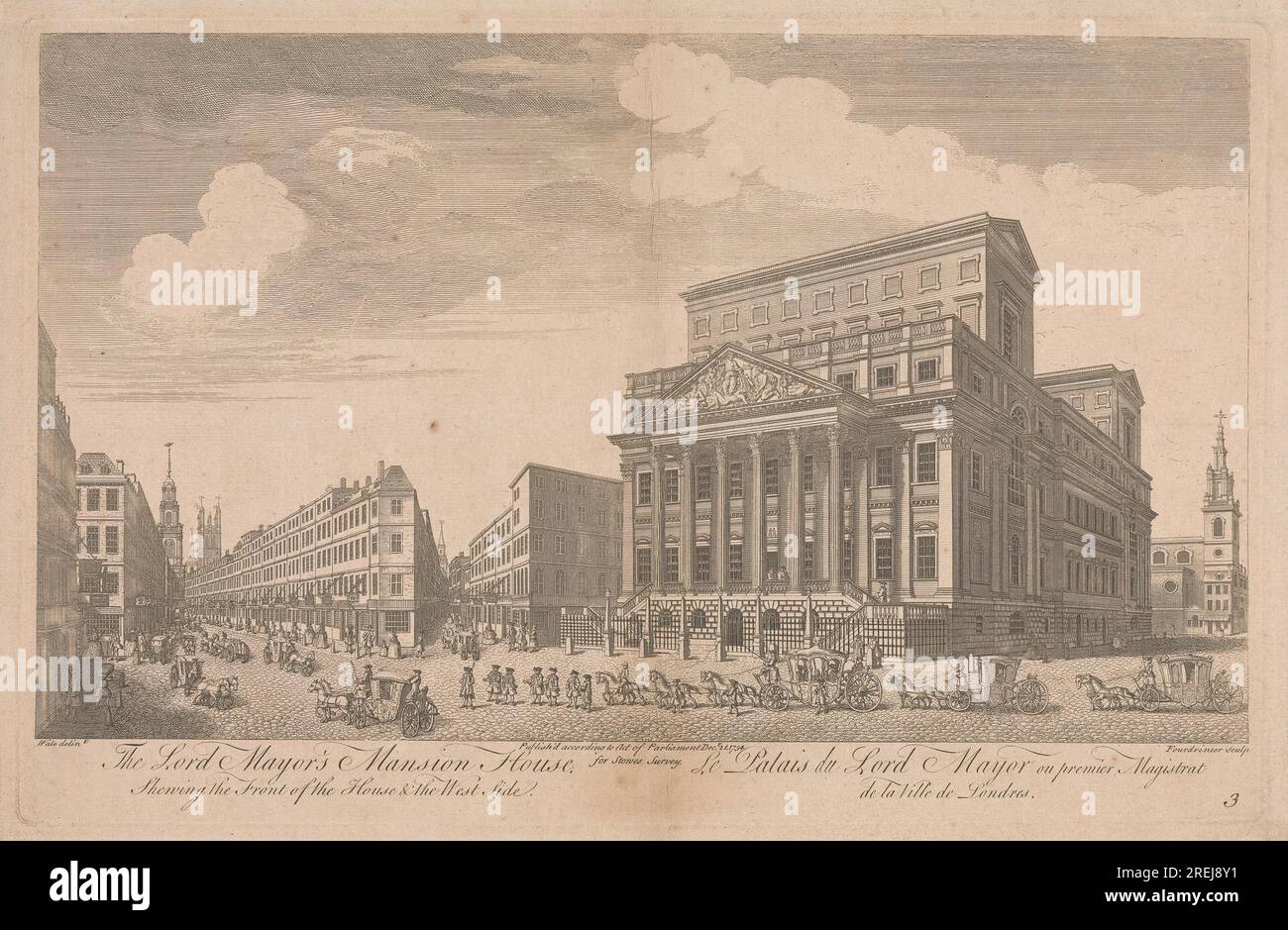 The Lord Mayor's Mansion House, Showing the Front and West Side 1754 by ...