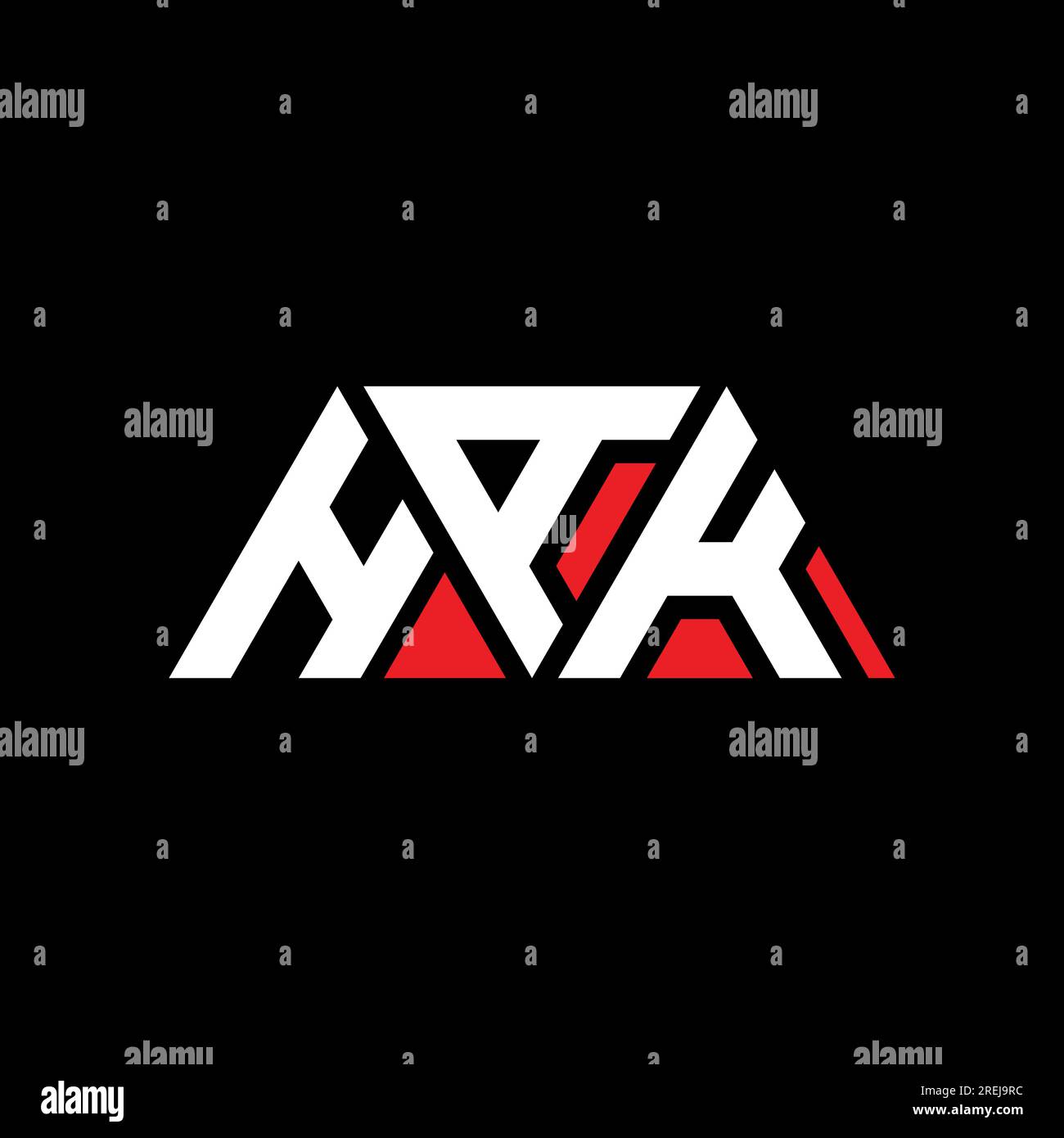 HAK triangle letter logo design with triangle shape. HAK triangle logo ...