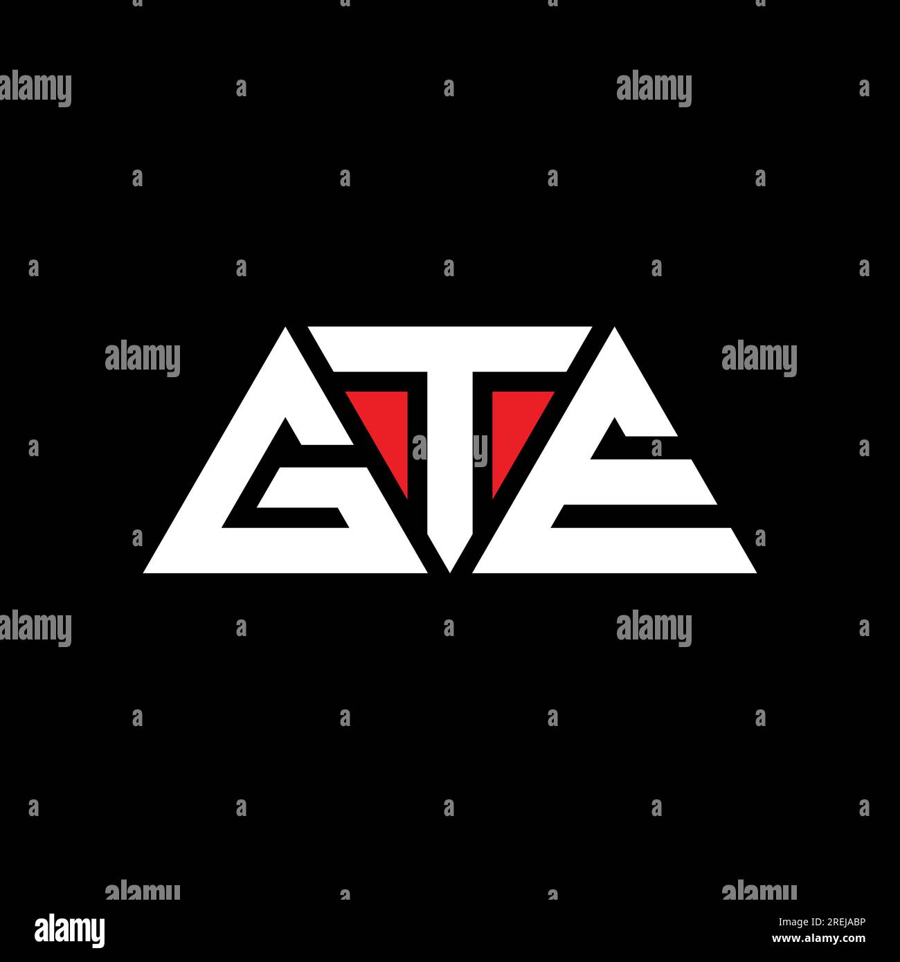 GTE triangle letter logo design with triangle shape. GTE triangle logo ...