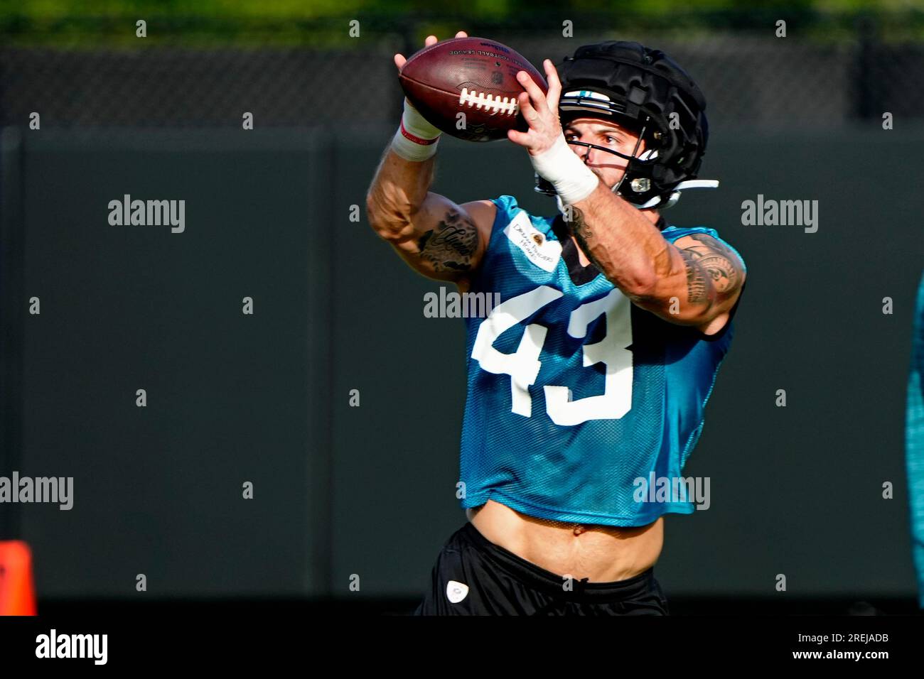 Jacksonville Jaguars fullback Derek Parish (43) makes a reception ...