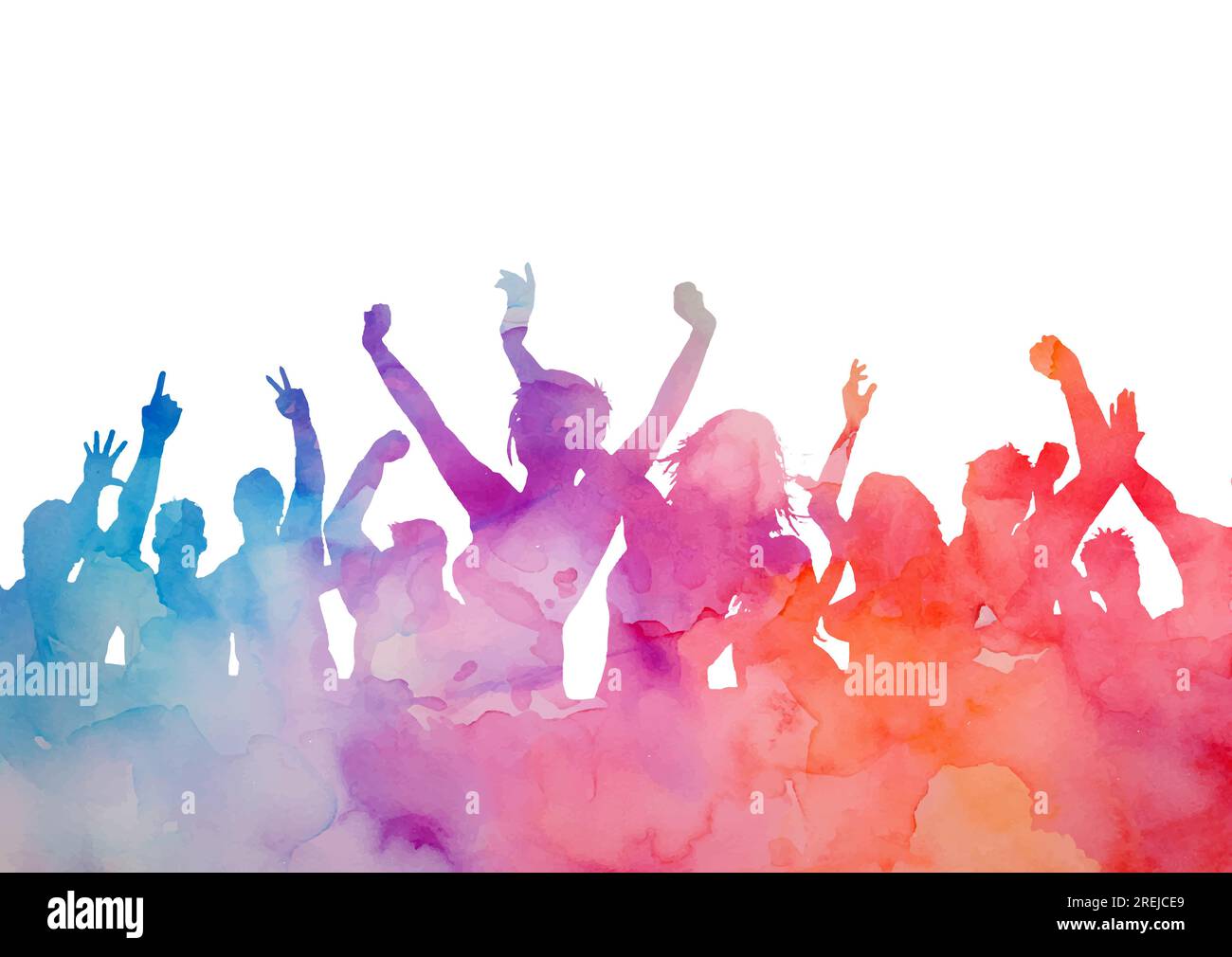 Crowd watercolour Stock Vector Images - Alamy