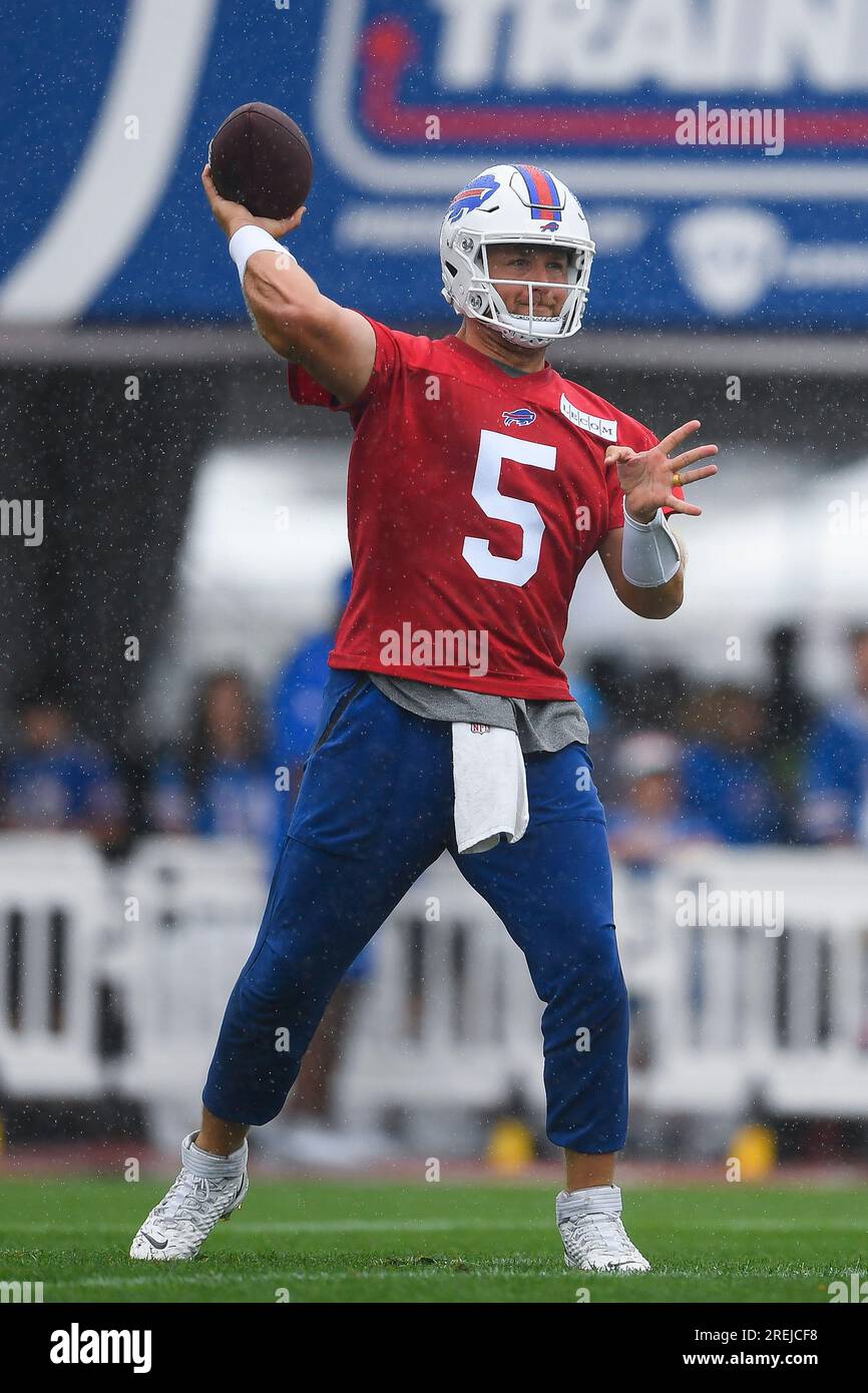 Buffalo Bills quarterback Matt Barkley (5) throws a pass during ...