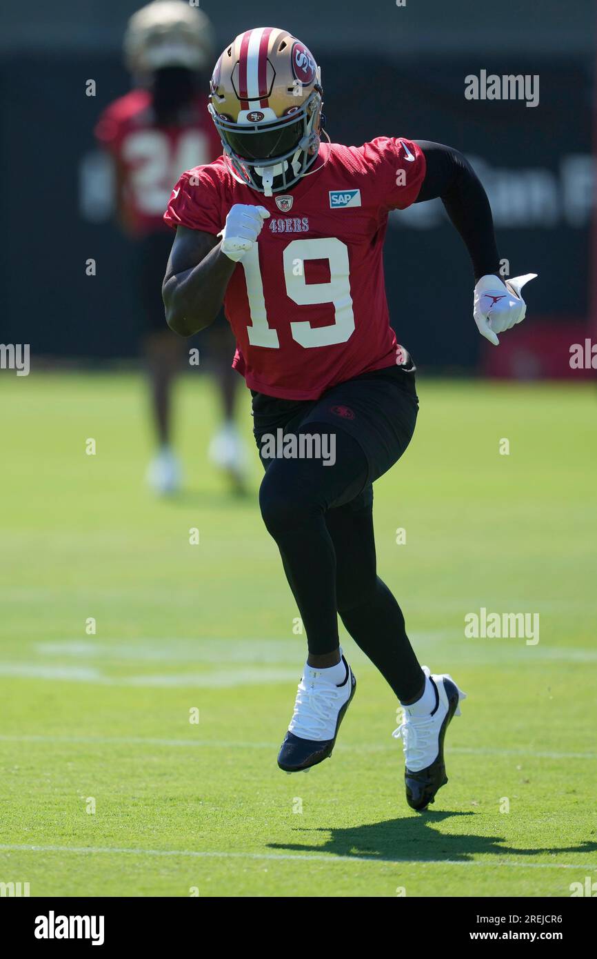 San Francisco 49ers' Deebo Samuel runs during the NFL team's football ...