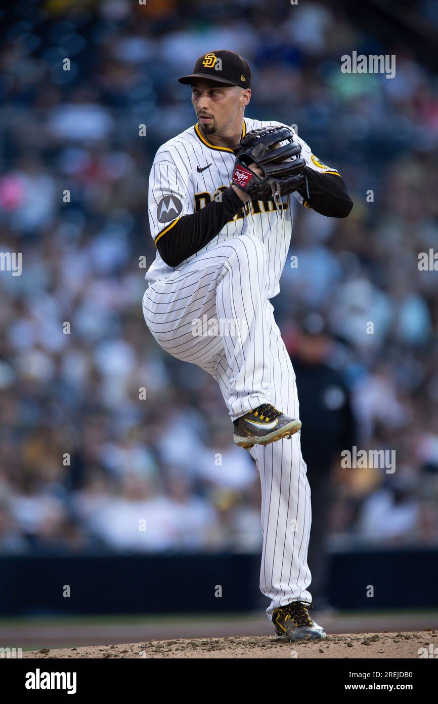 San Diego Padres' Blake Snell winds up against a Pittsburgh Pirates ...