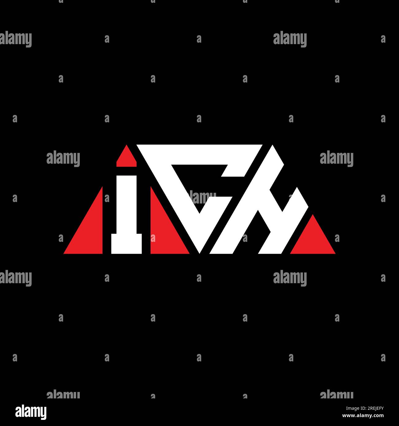 ICH triangle letter logo design with triangle shape. ICH triangle logo ...