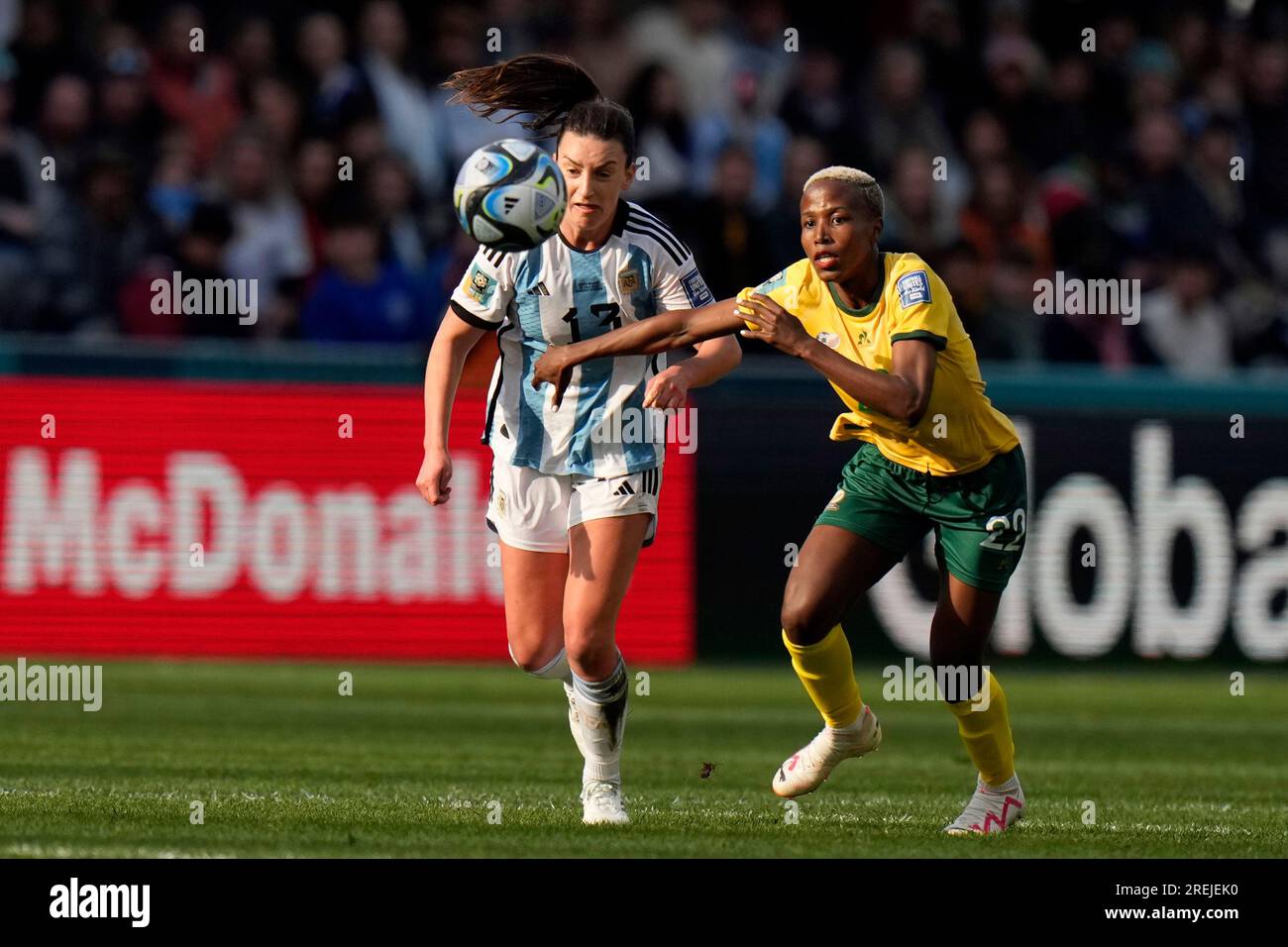 Argentina's Sophia Braun (13) and South Africa's Mapula Kgoale battle ...