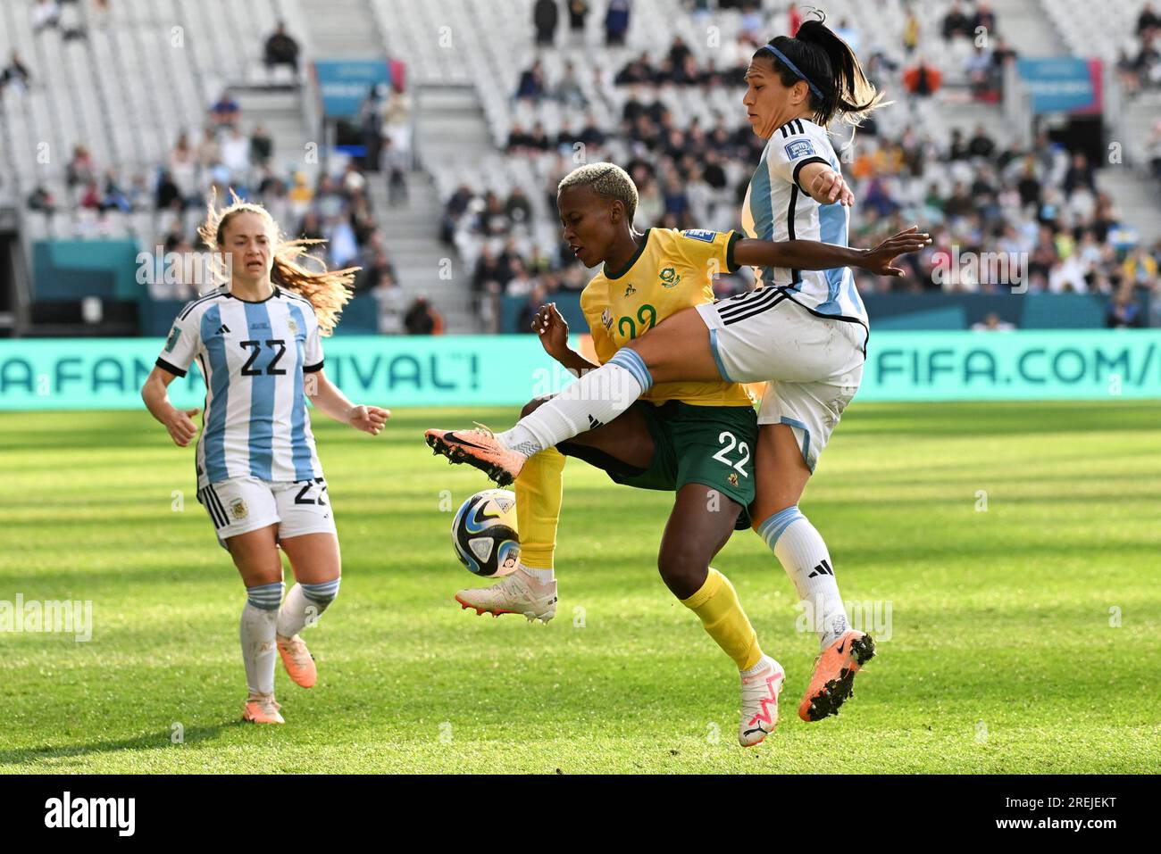 Argentina's Eliana Stabile, right, and South Africa's Mapula Kgoale ...