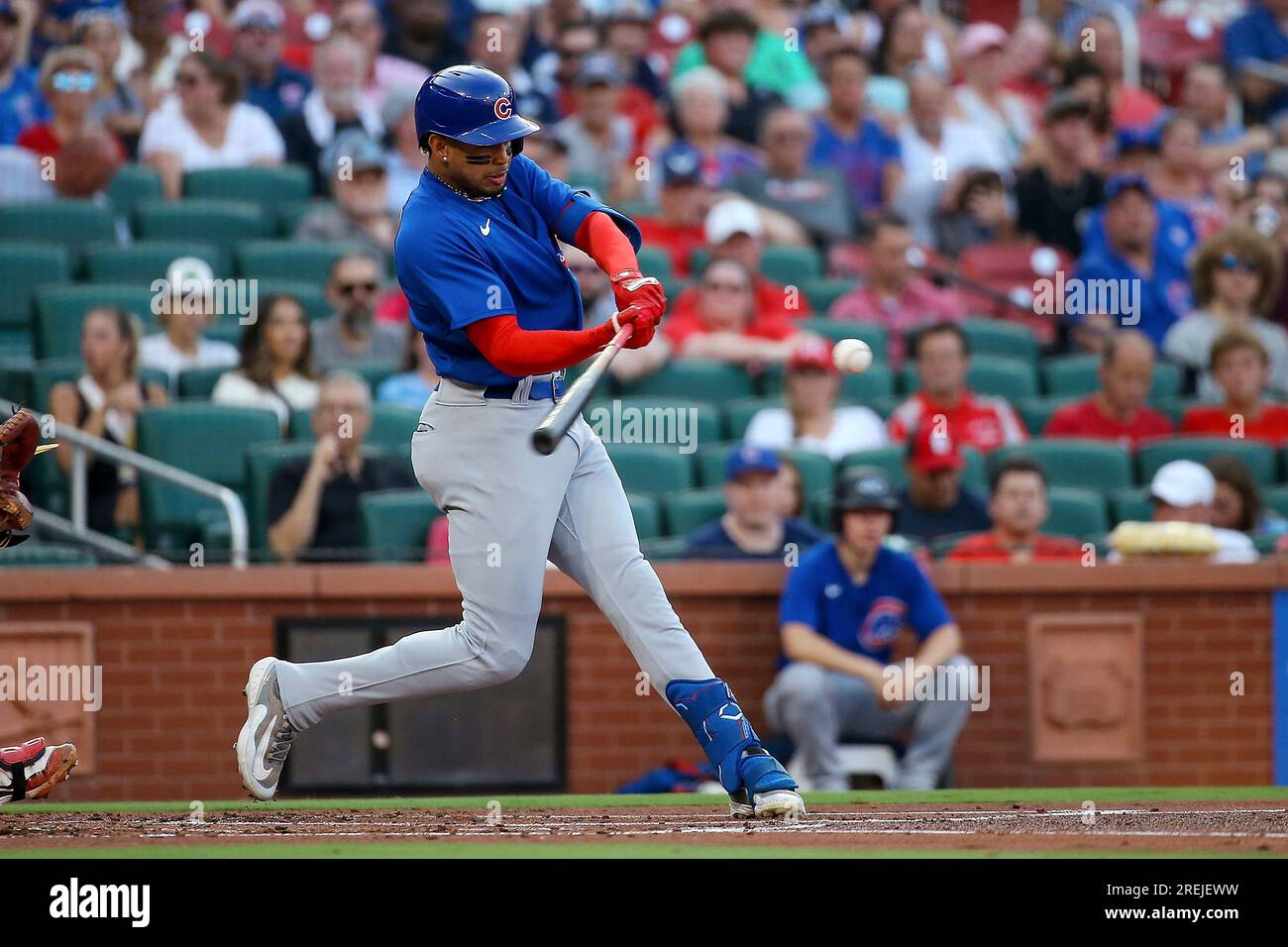 Chicago Cubs' Christopher Morel hits a two-run double against the St ...