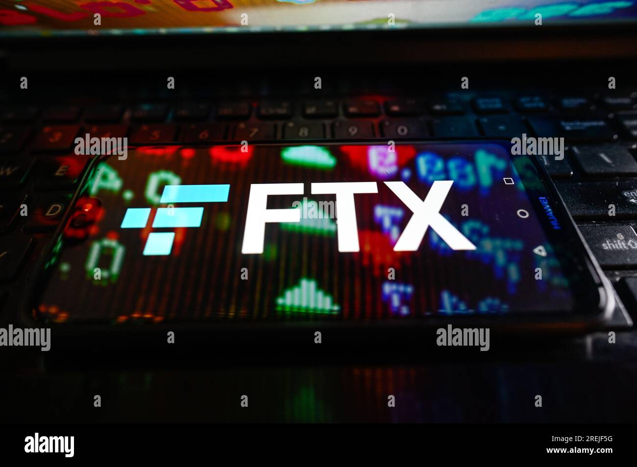 In this photo illustration a FTX logo is displayed on a smartphone ...