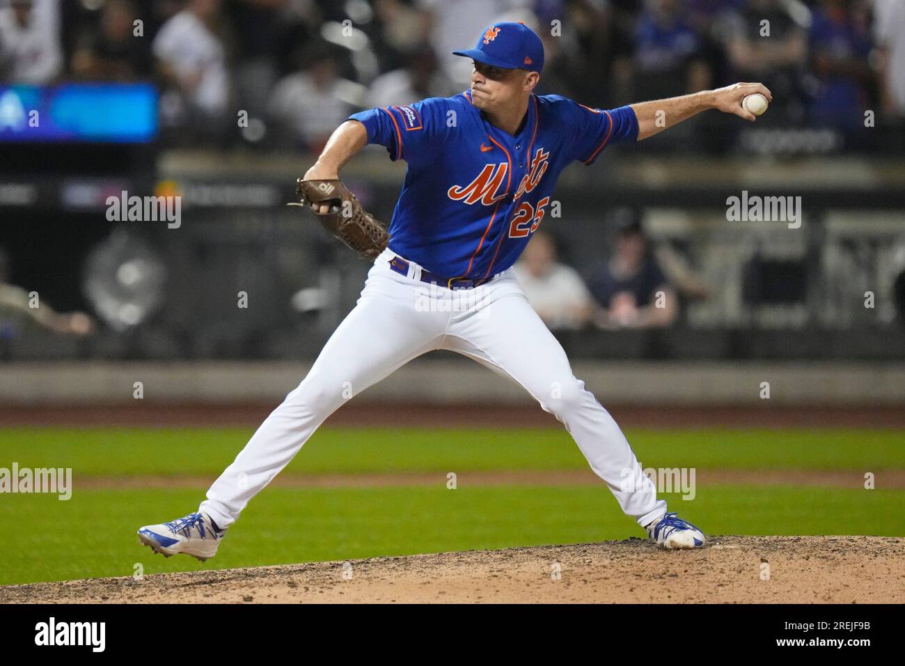 New York Mets' Brooks Raley pitches during the ninth inning of the team's baseball game against ...