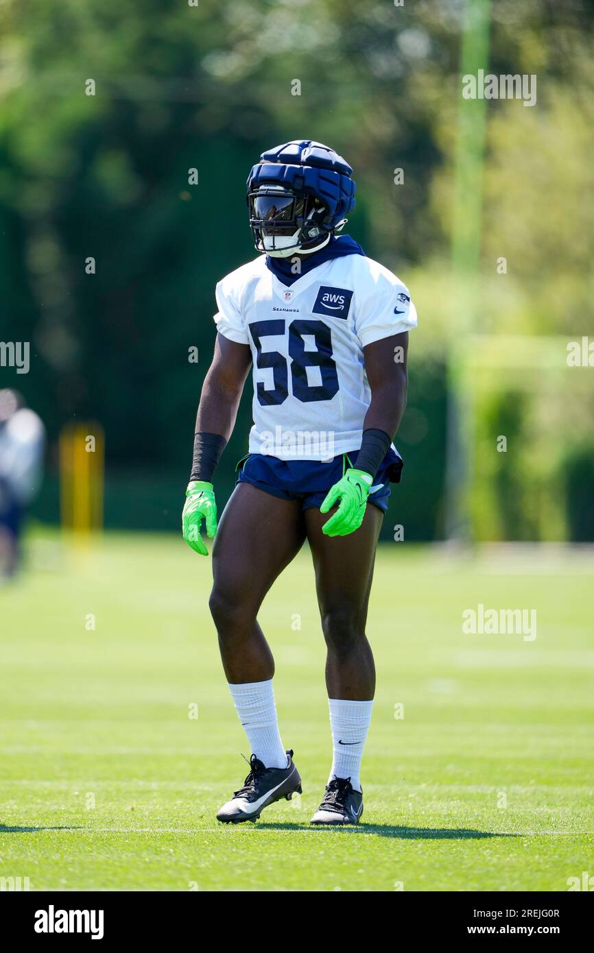 Seattle Seahawks linebacker Derick Hall (58) walks on the field during ...