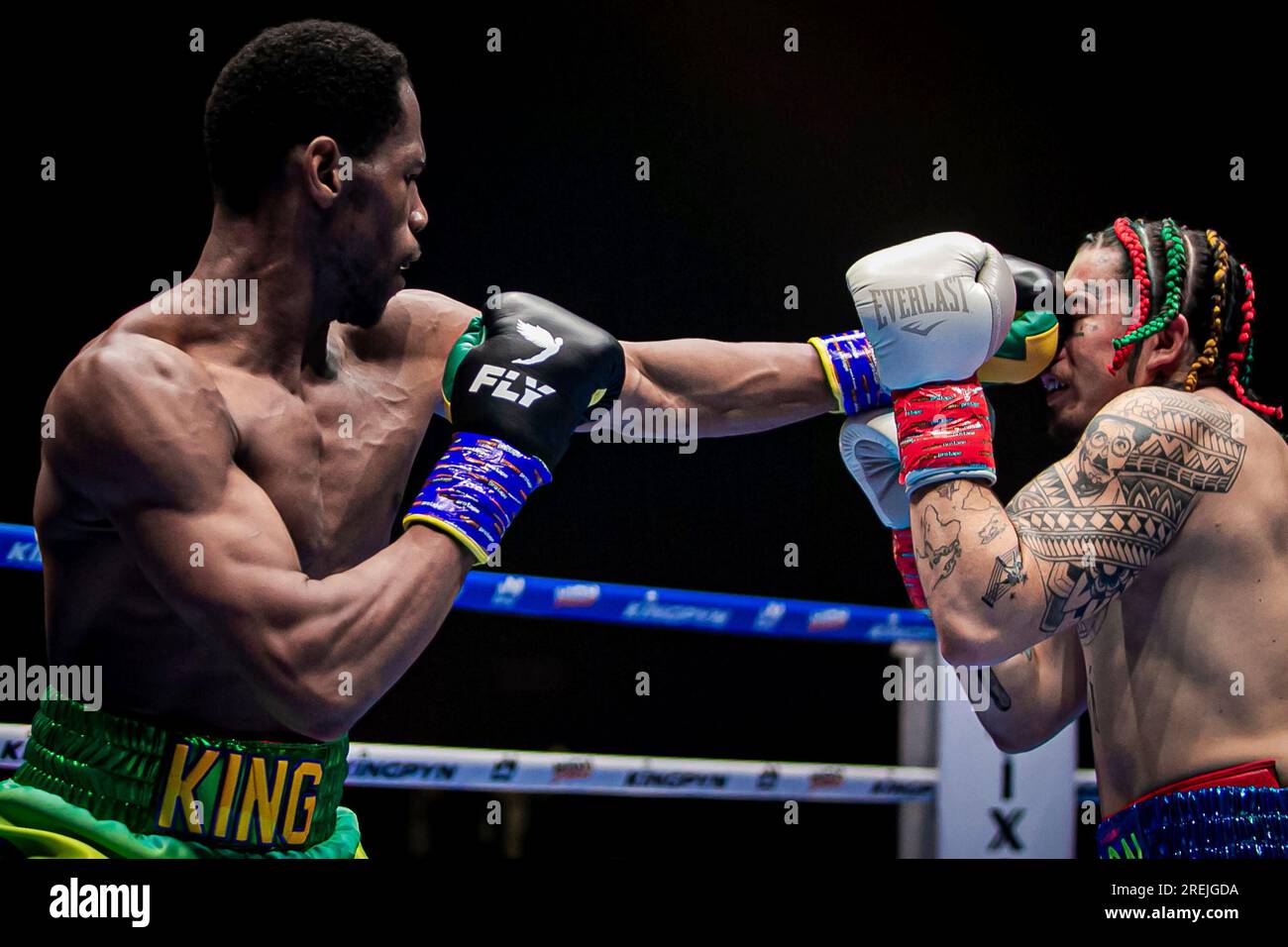 DUBLIN, IRELAND - JULY 15: (L-R) king Kenny punches Whindersson Nunes ...