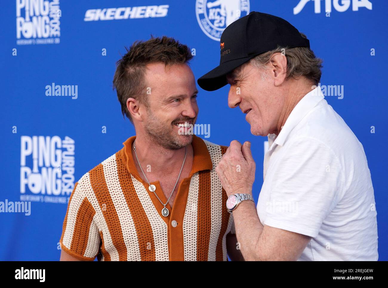 Aaron Paul, left, and Bryan Cranston pose together at the 10th Annual ...
