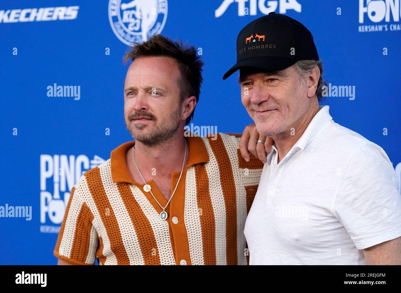 Aaron Paul, left, and Bryan Cranston pose together at the 10th Annual ...