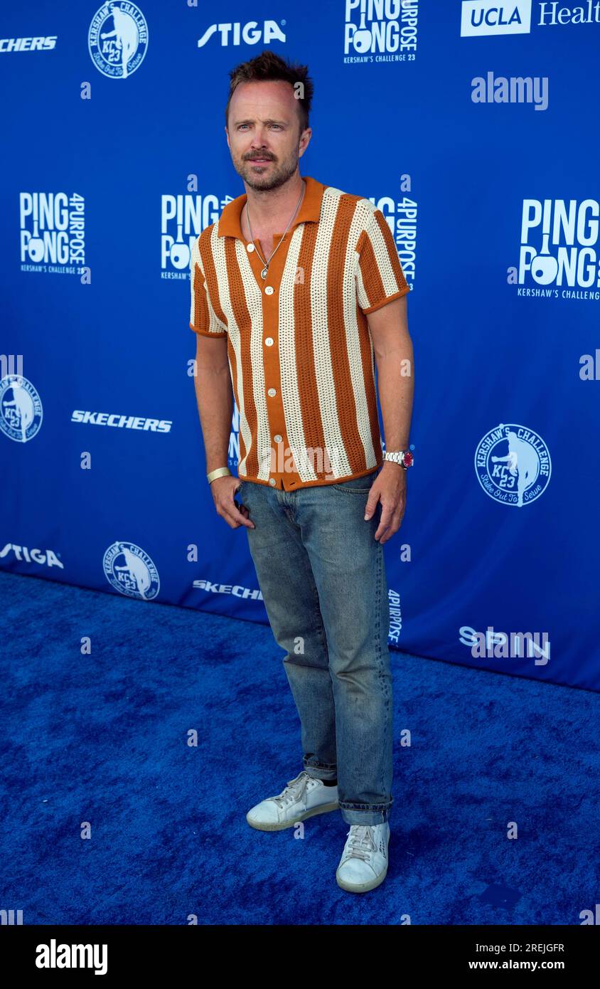 Aaron Paul poses at the 10th Annual PingPong4Purpose celebrity ping ...