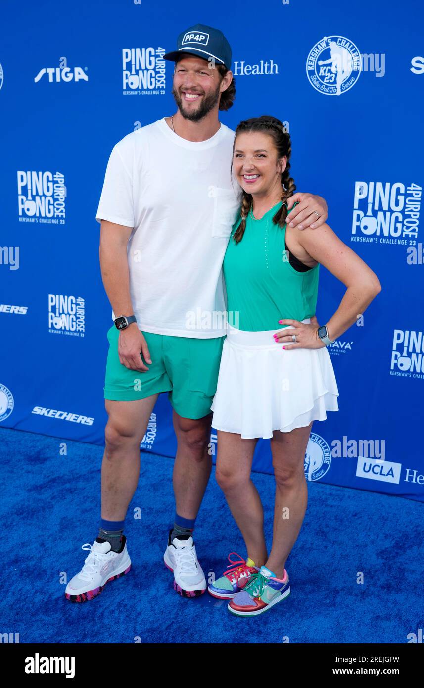 Clayton Kershaw and his wife Ellen pose at the 10th Annual ...
