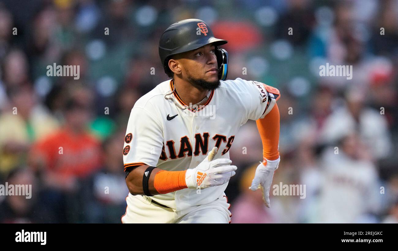 San Francisco Giants' Luis Matos against the Oakland Athletics during ...