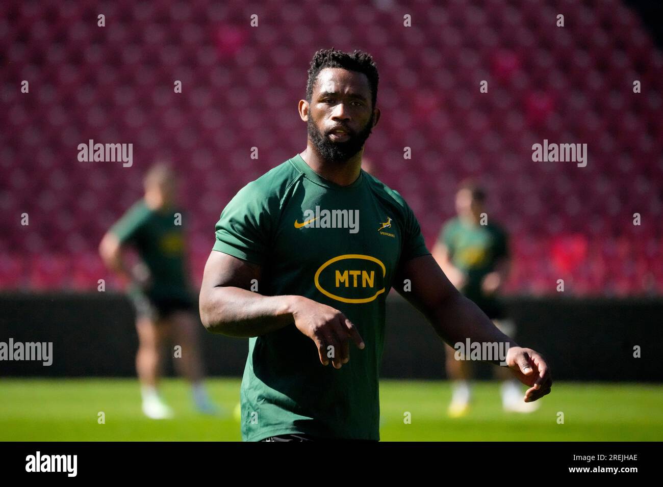South Africa's Siya Kolisi during their practise at Ellis Park stadium ...