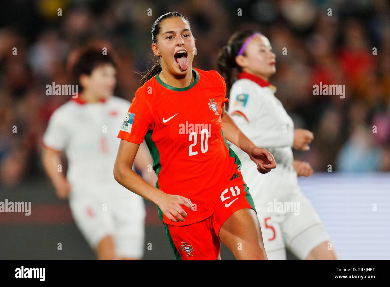 Portugal's Kika Nazareth, center, celebrates after scoring her side's ...