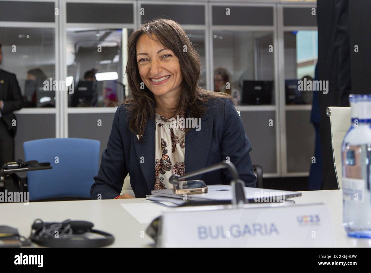 Bulgaria's Minister of Health and Pharmacy, Zlatimira Dobreva, during ...