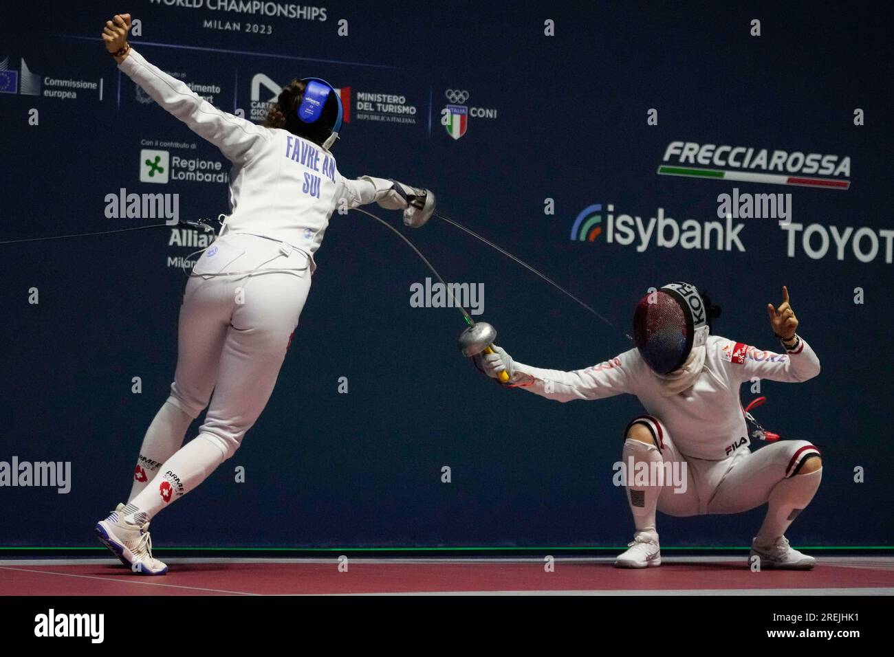 Switzerland's Aurore Favre competes against Korea's Choi Injeong during ...