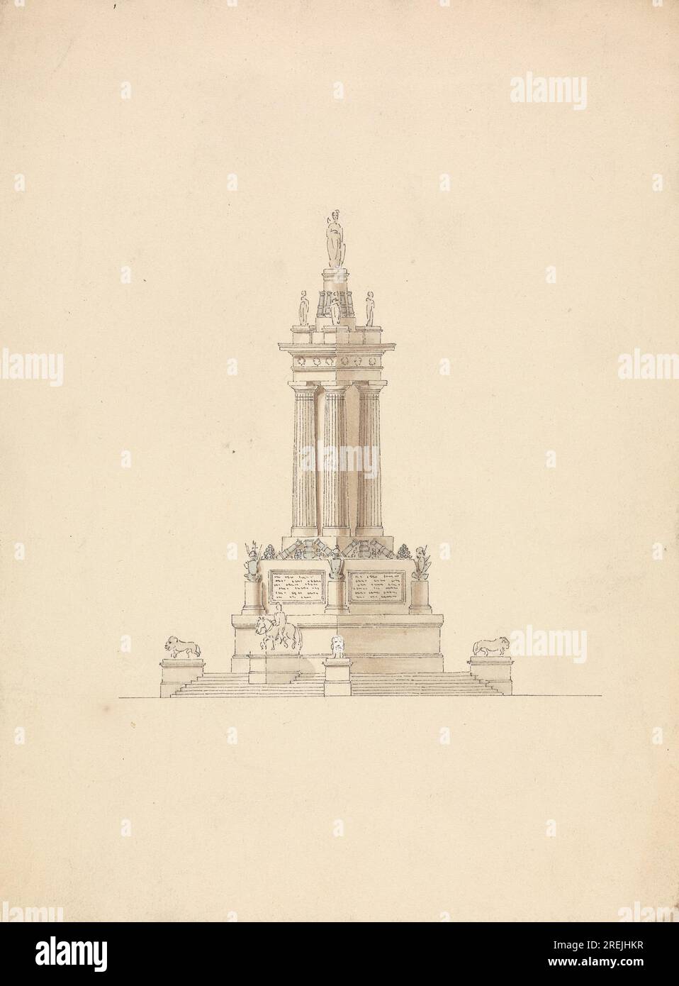 Design for a Naval Monument: Elevation 1799 by Charles Heathcote Tatham ...