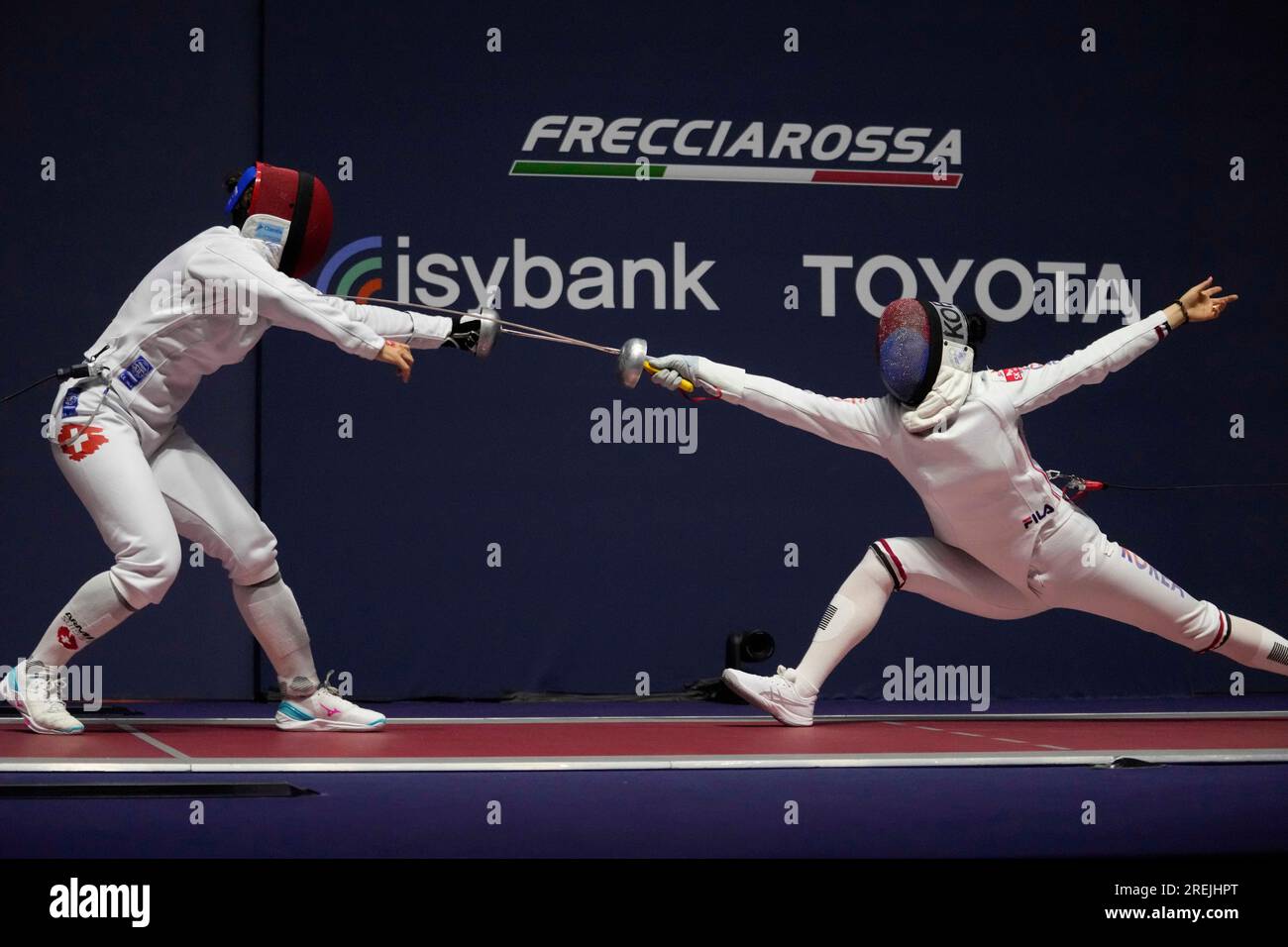 Switzerland's Pauline Brunner competes against Korea's Choi Injeong ...