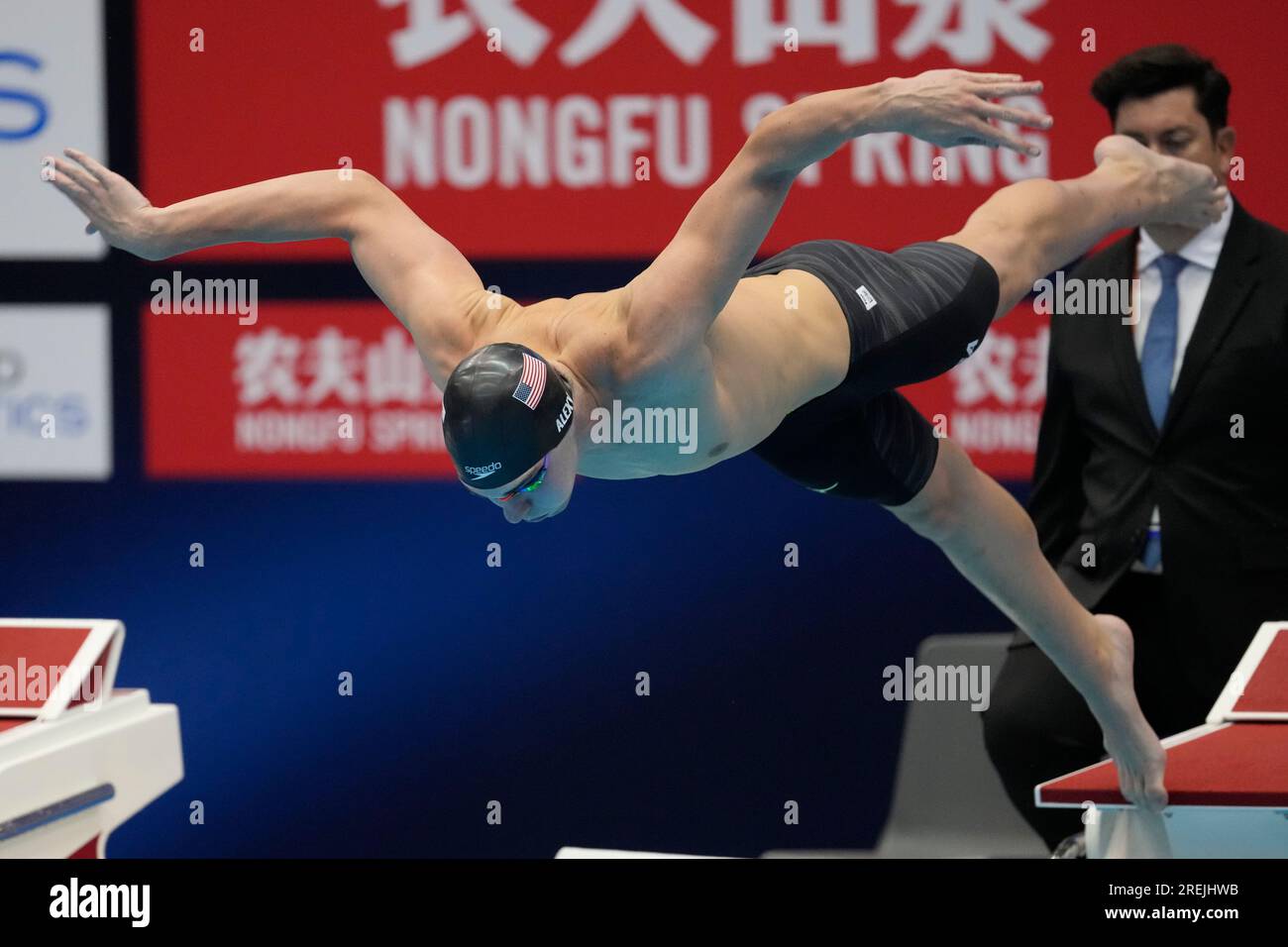 Jack Alexy of the U.S. competes during the men's 50m freestyle ...