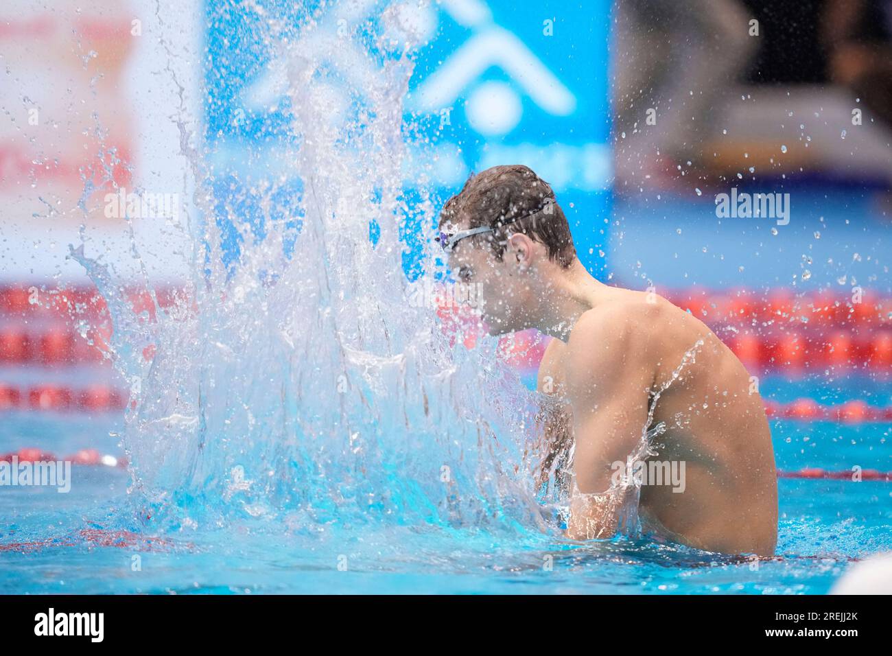Hubert Kos of Hungary celebrates after winning the men's 200m ...