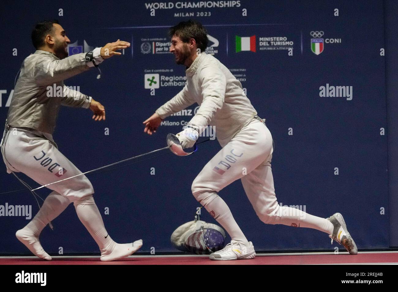 U.S. Eli Dershwitz celebrates after beating France's Sebastien Patrice ...