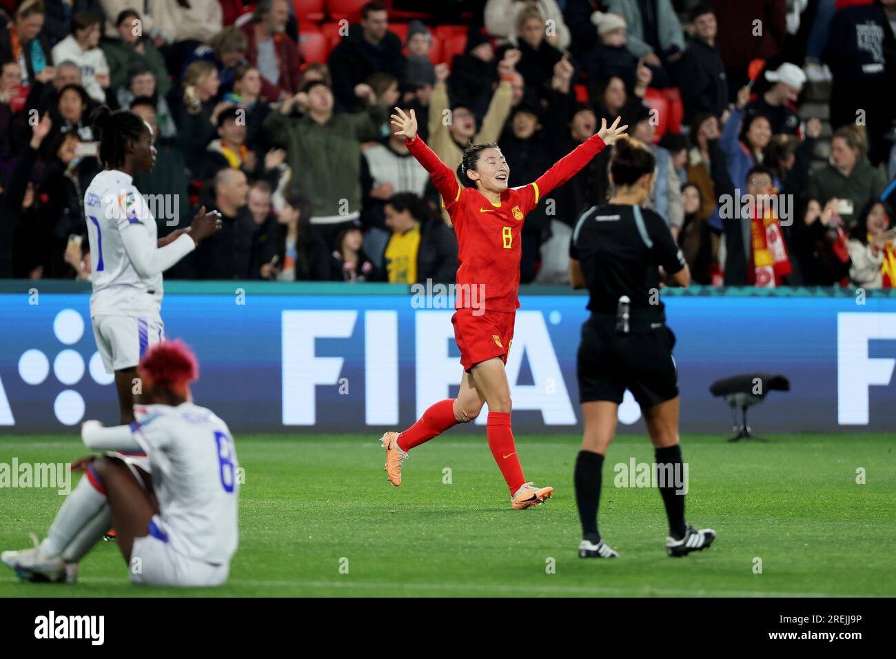 China's Yao Wei celebrates at the end of the Women's World Cup Group D ...