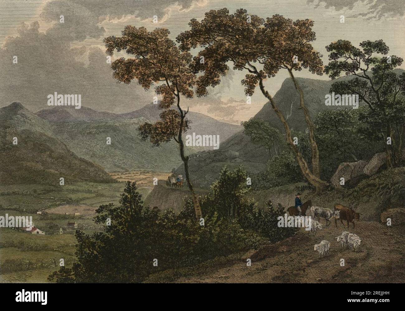 View of Llangollen Vale 1787 by Samuel Middiman Stock Photo - Alamy