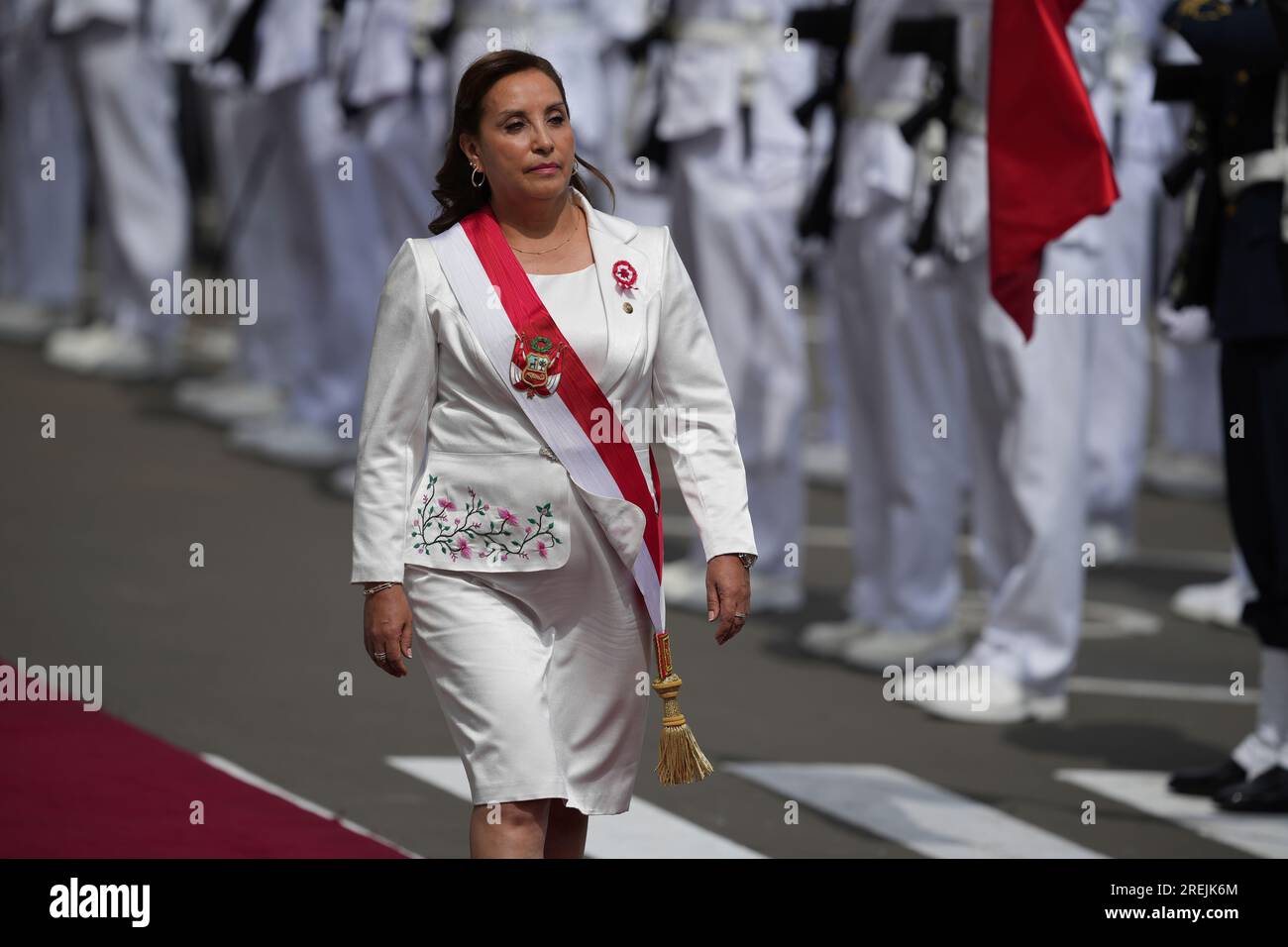 Peruvian President Dina Boluarte arrives to Congress to give her first ...