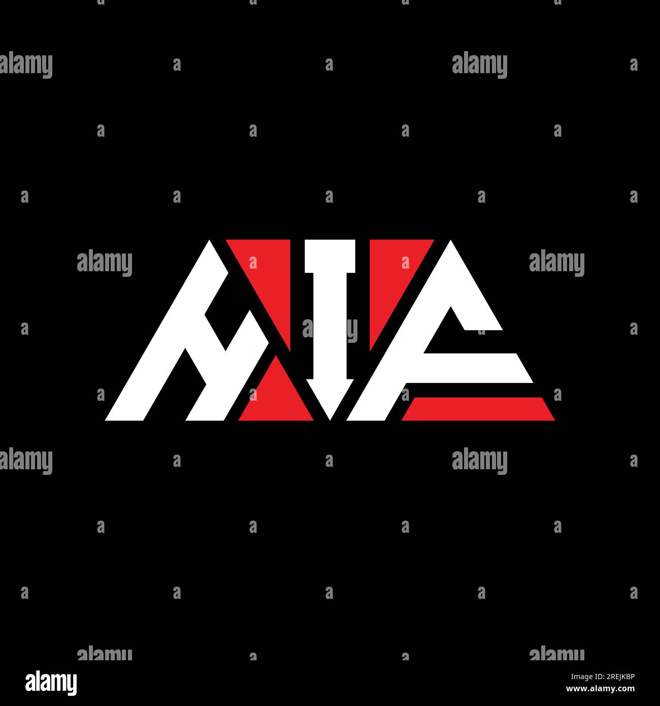 HIF triangle letter logo design with triangle shape. HIF triangle logo ...
