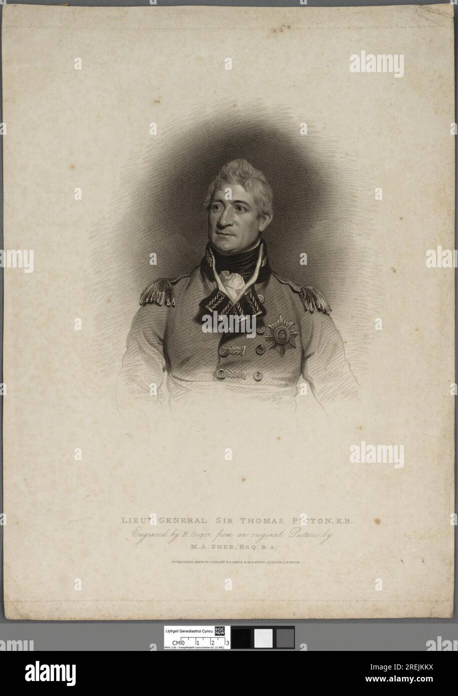 Lieut. General Sir Thomas Picton, K.B 1815 by Richard Cooper Stock ...