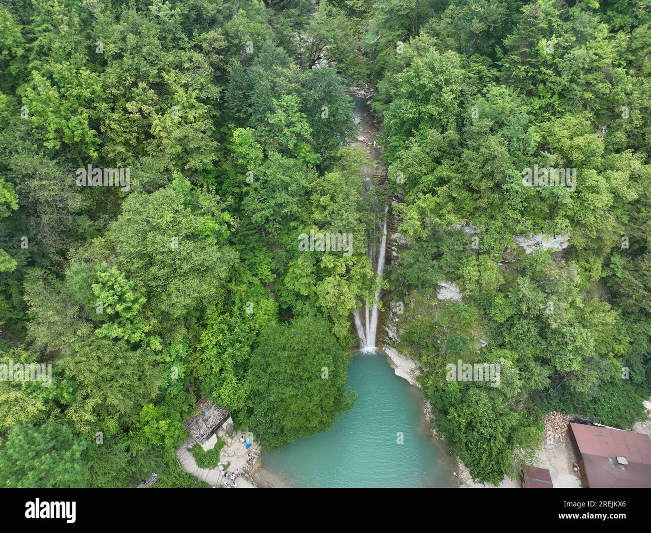 aerial view the waterfall Stock Photo - Alamy