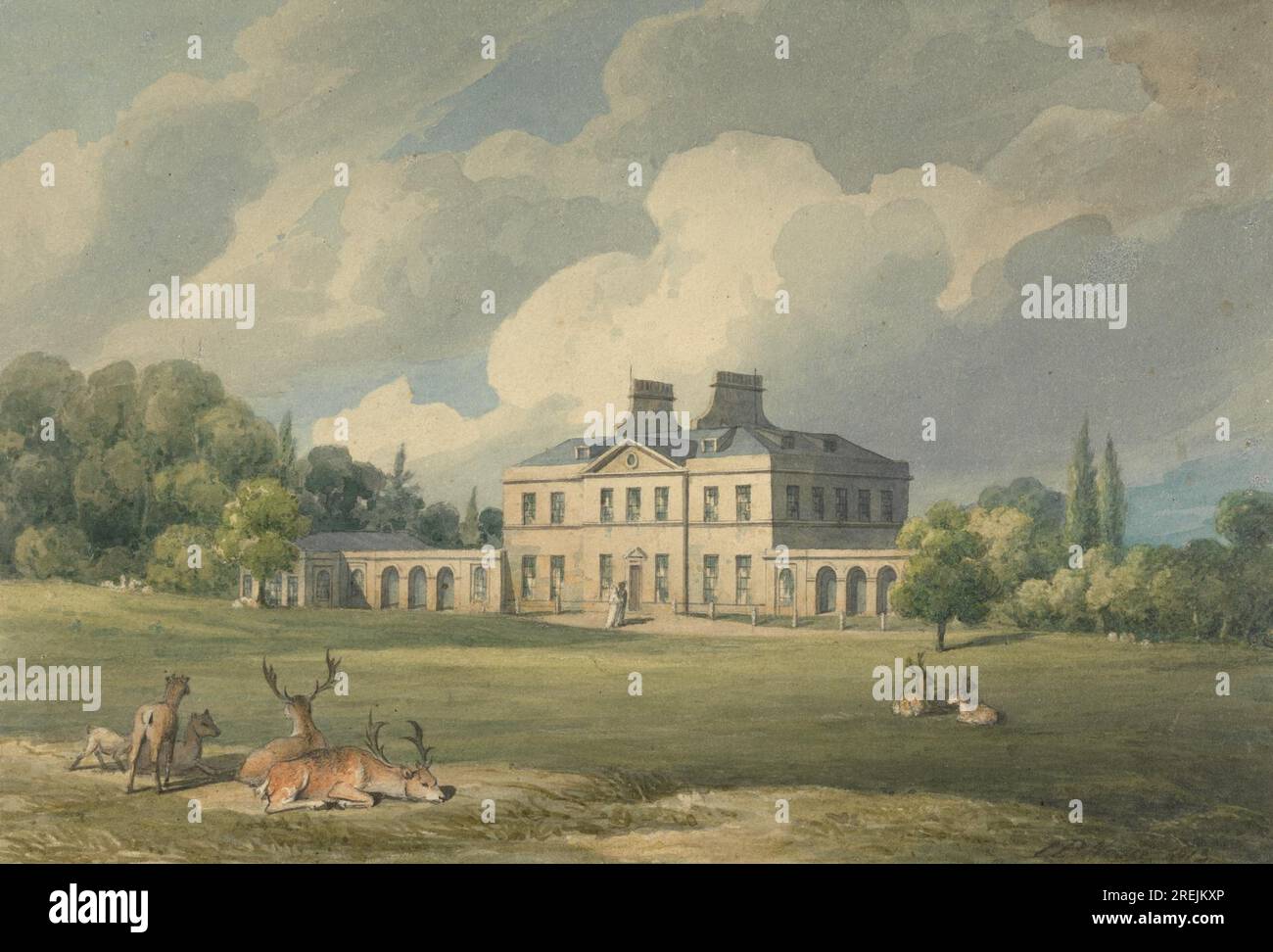 Addington Place, Surrey 1813 by John Preston Neale Stock Photo - Alamy