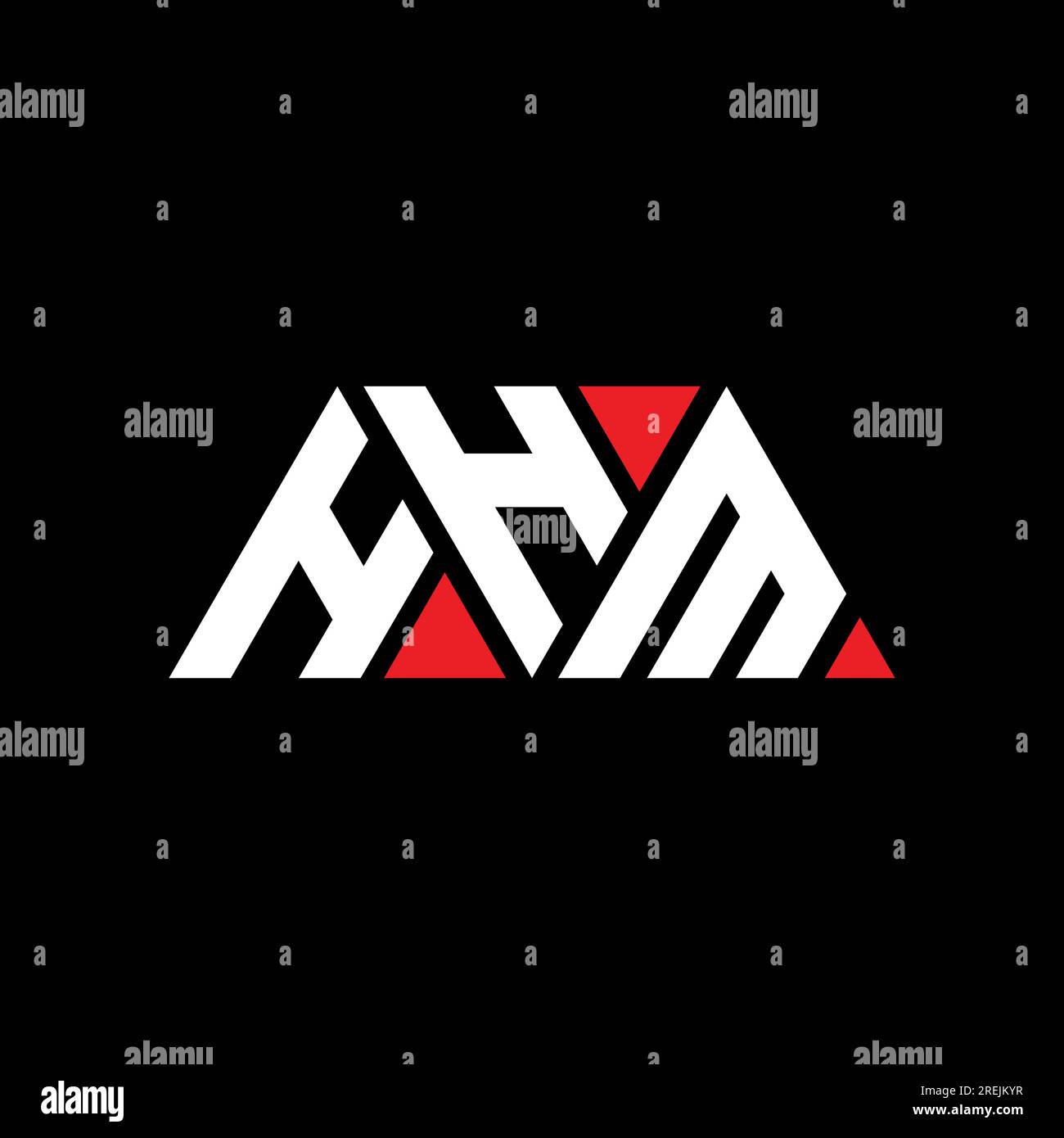 HHM triangle letter logo design with triangle shape. HHM triangle logo ...