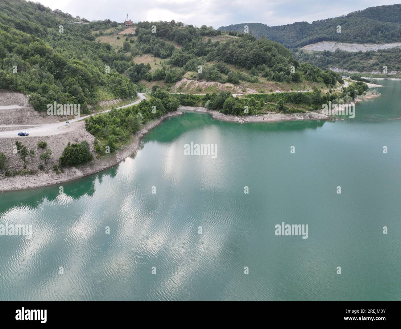 Dam river aerial view hi-res stock photography and images - Alamy