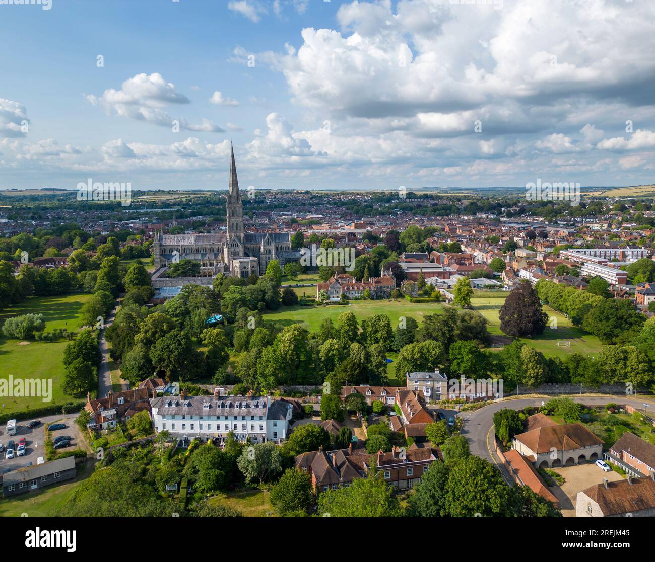 Aerial view salisbury cathedral wiltshire hi-res stock photography and ...