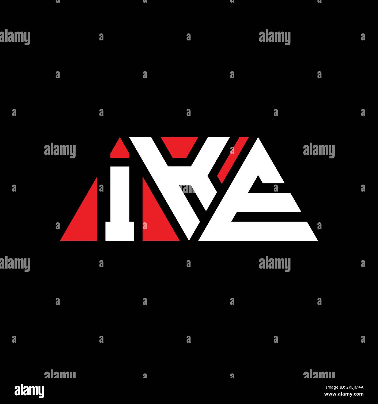 IKE triangle letter logo design with triangle shape. IKE triangle logo ...