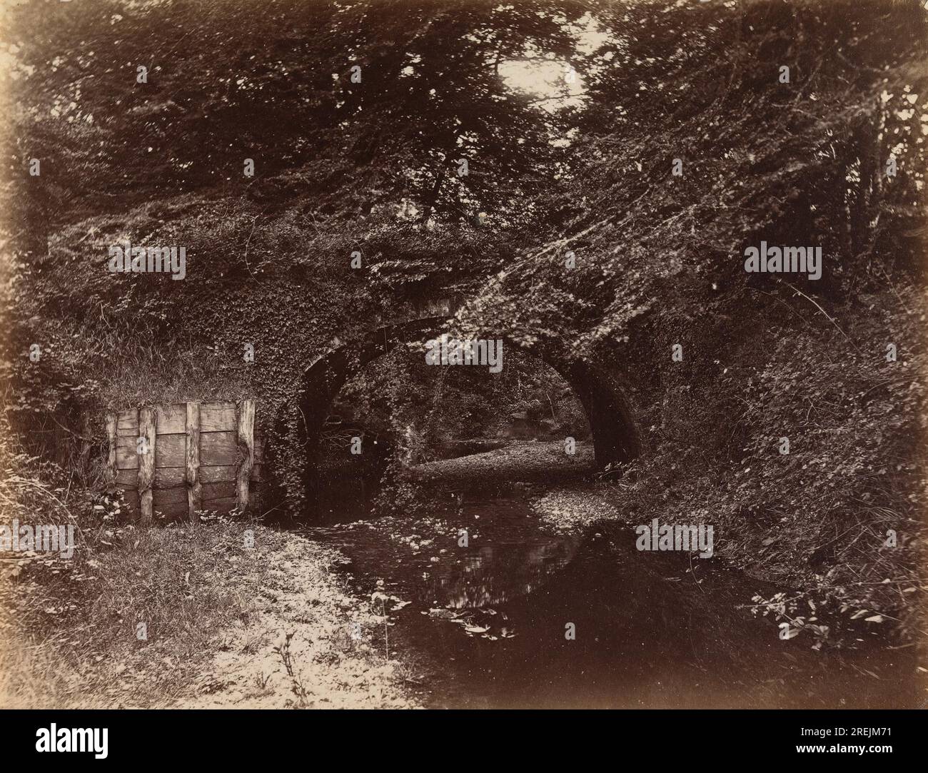 Roman Stone Bridge with Gate 1870s by John Golden Short Stock Photo - Alamy