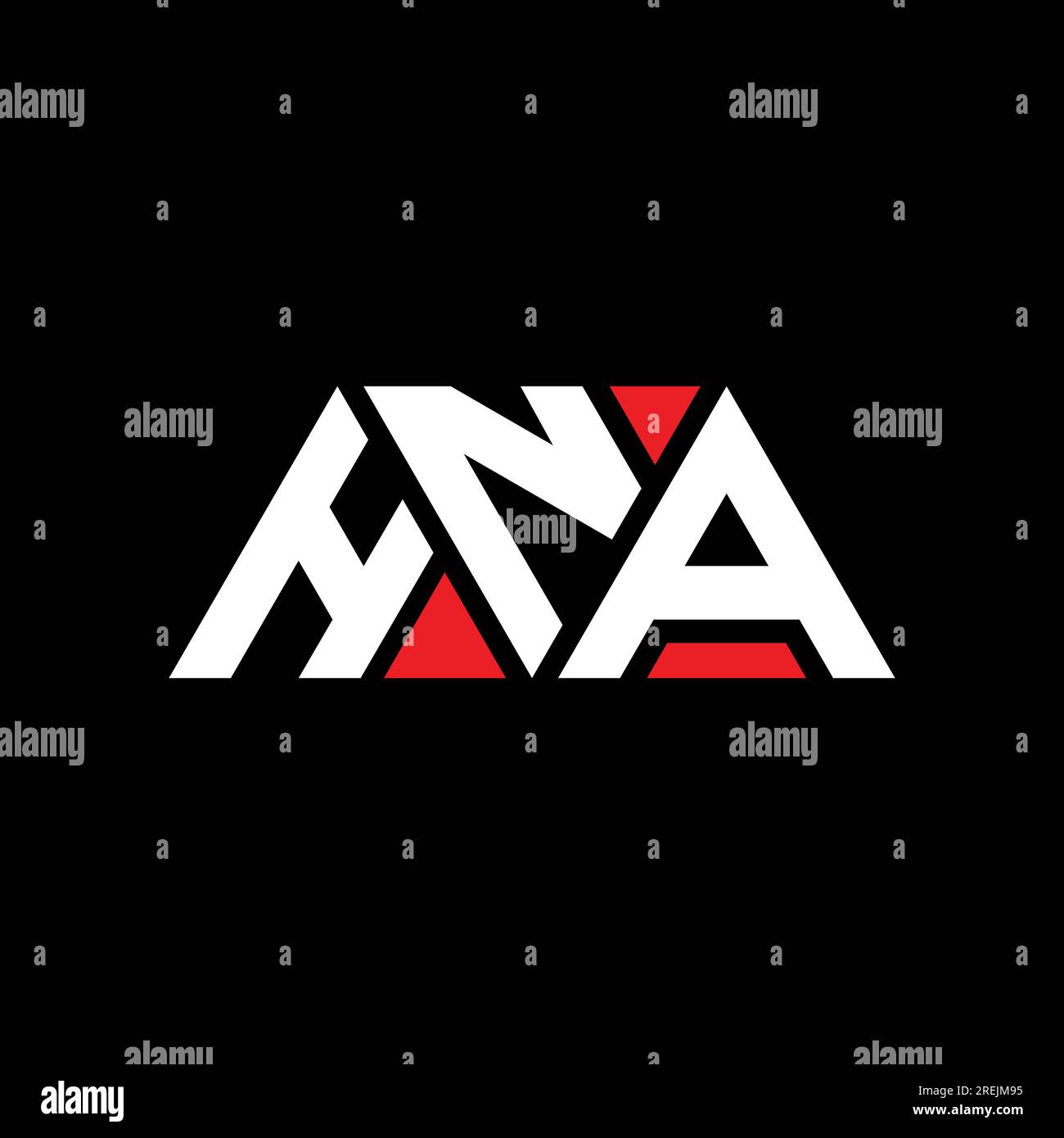 HNA triangle letter logo design with triangle shape. HNA triangle logo ...