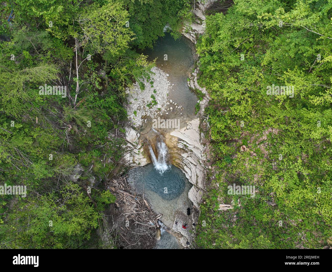 aerial view the waterfall Stock Photo - Alamy