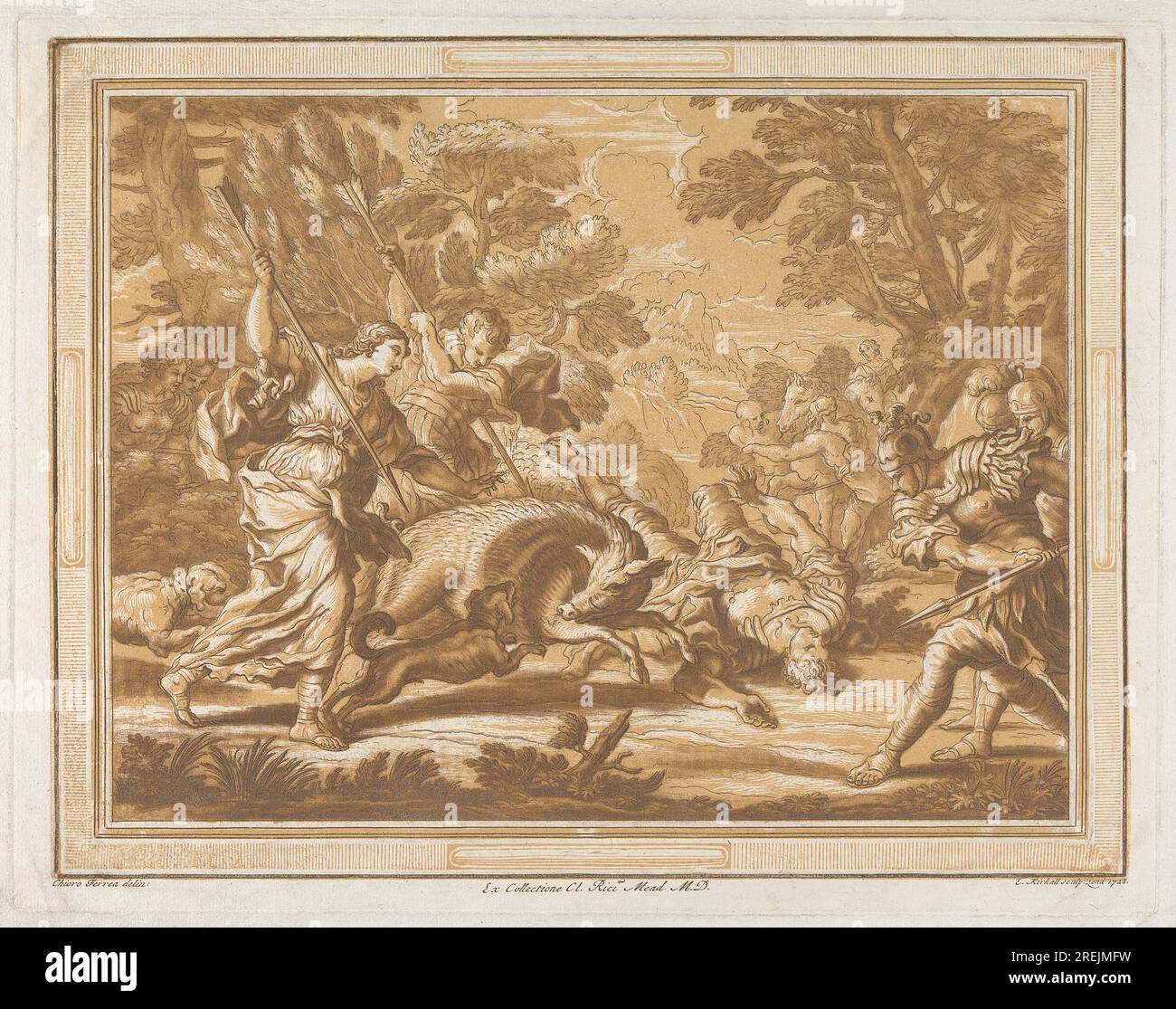 The Death of Adonis 1723 by Elisha Kirkall Stock Photo - Alamy