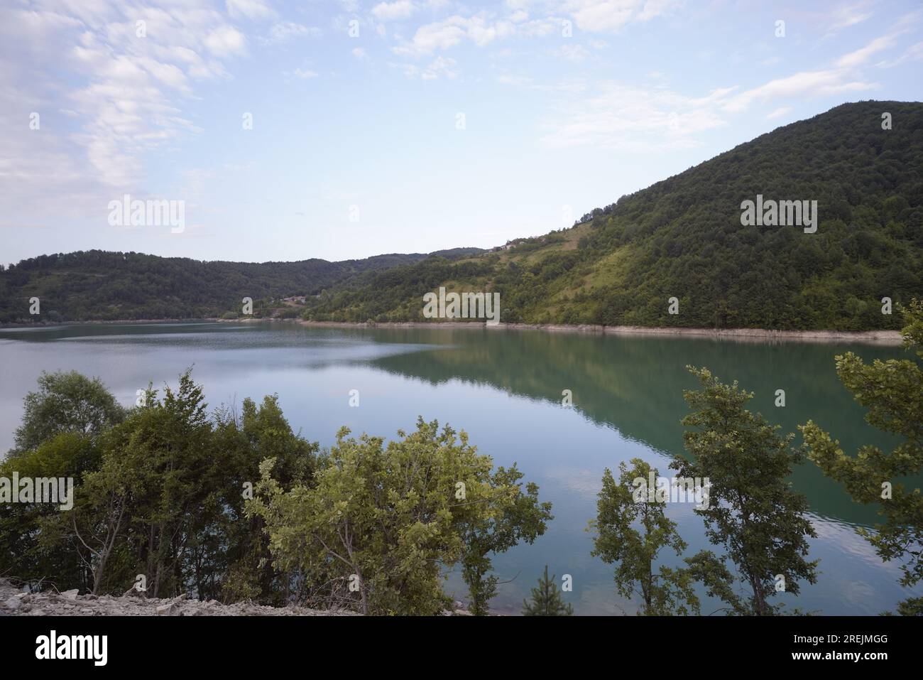 Aerial view od huge river and dam, barrage Stock Photo - Alamy
