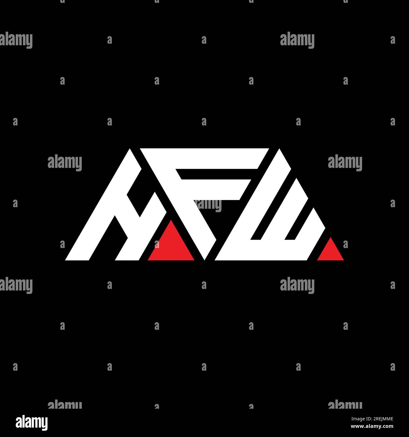 HFW triangle letter logo design with triangle shape. HFW triangle logo ...
