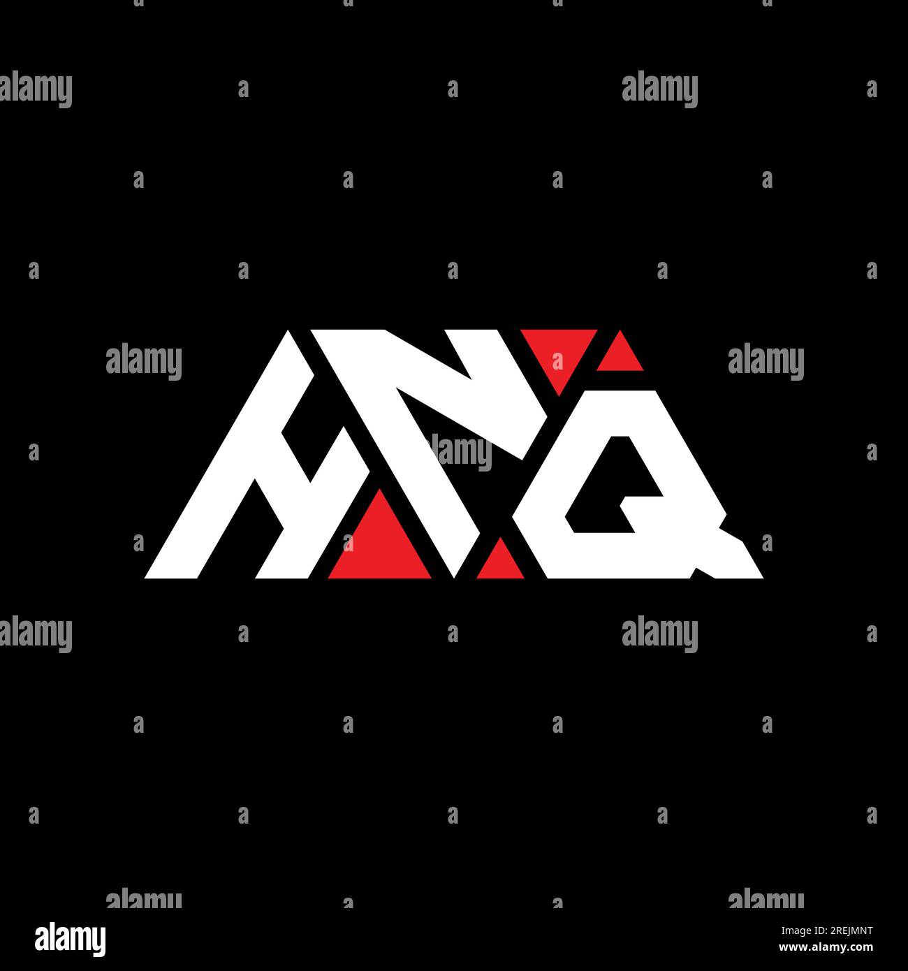 HNQ triangle letter logo design with triangle shape. HNQ triangle logo ...