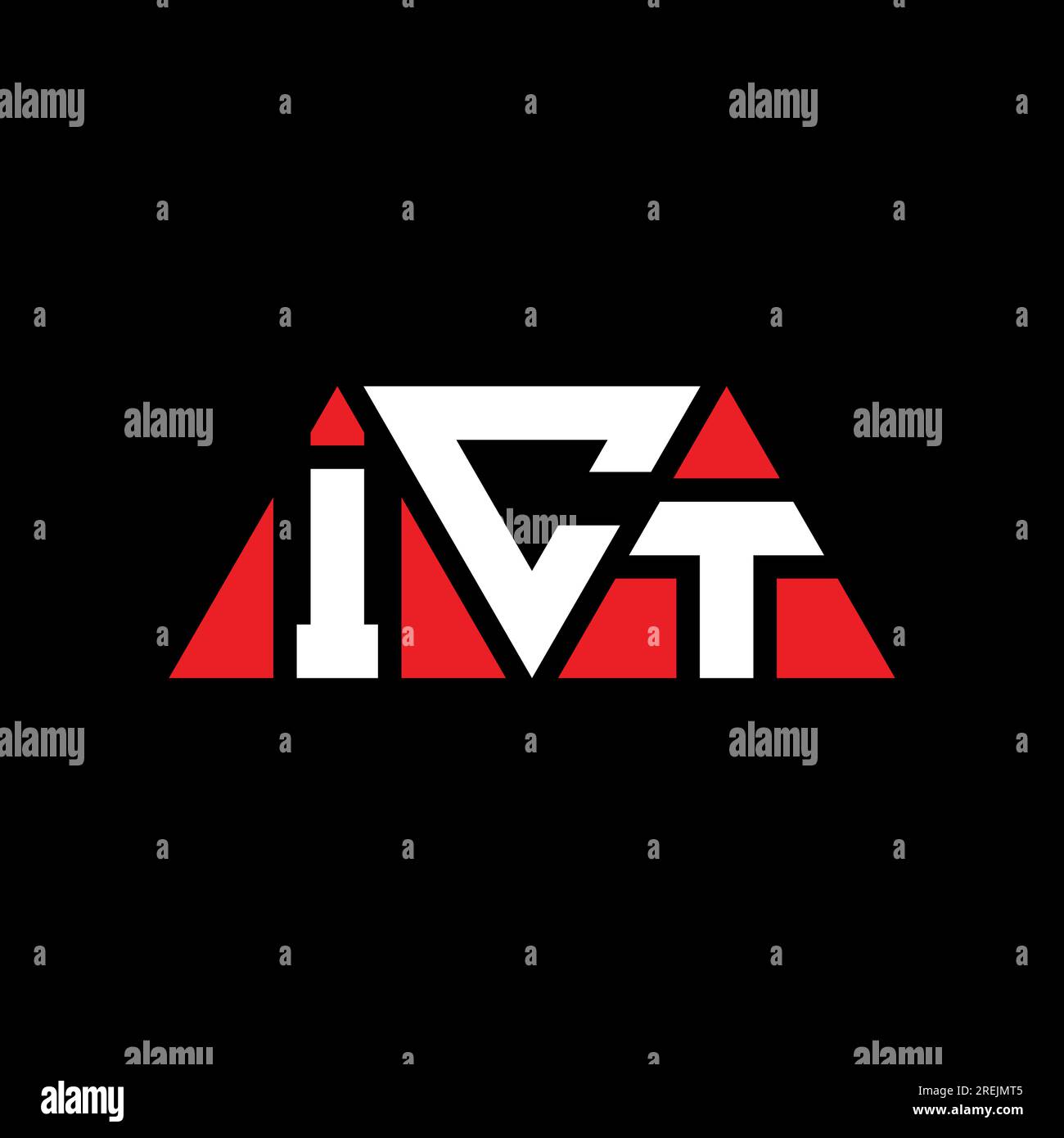 ICT triangle letter logo design with triangle shape. ICT triangle logo ...